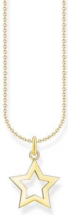 Thomas Sabo KE2222-413-39 Chaîne avec pendentif étoile en argent plaqué or, taille unique, Argent sterling, Pas de gemme