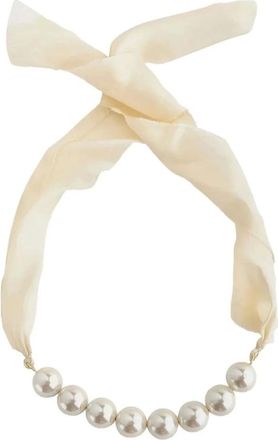 Forte_Forte Femme, Accessoires, Blanc, Taille: ONE Size Collier Ras-du-Cou en Perles de Verre