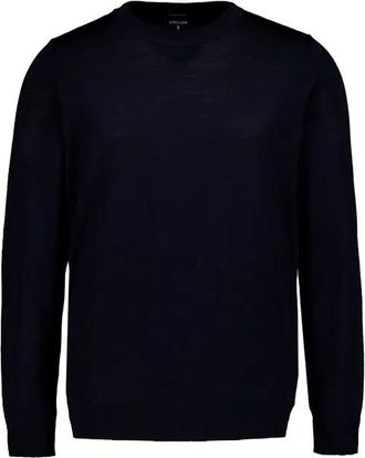 Strellson Herren Pullover blau Merinowolle unifarben