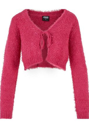 Urban Classics Strickjacke Urban Classics Damen Ladies Tied Cropped Feather Cardigan (1-tlg)