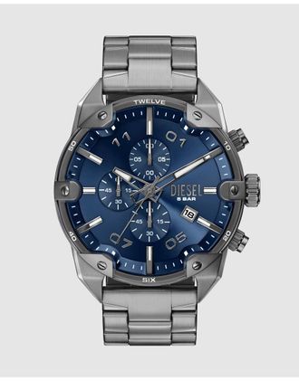 Diesel Chronograph-Uhr aus Edelstahl in Gunmetal mit Nieten-Grau