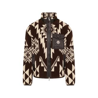 Moncler Geometric Teddy Zip-up Hoodie