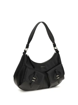 Coccinelle Womens Small Boheme Shoulder Bag Noir Calf Leather Bos Taurus