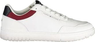 Tommy Hilfiger Homme, Chaussures, Blanc, Taille: 46 EU Baskets basses en cuir avec fermeture &agrave; lacets