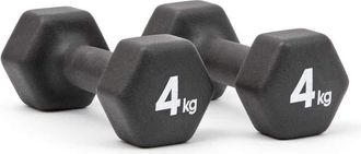 adidas Hexagon-Hantel-Set, 4 kg, Neopren-Beschichtung mit Gusseisenkern, Schwarz