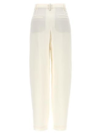 Brunello Cucinelli Womens White Silk Casual Pants