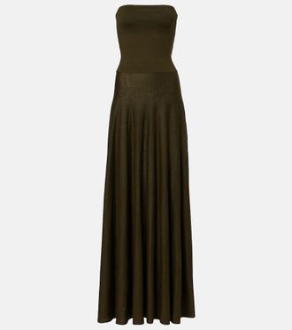 Alaia Alaïa Robe bustier en lin mélangé