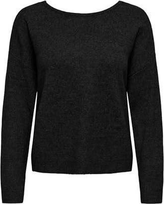 Only Onladele Ls Lace Mix O-Neck CC KNT, Noir, XL Femme