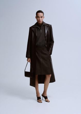 Mango Sweat ballon col montant chocolat - Femme - XXS - MANGO