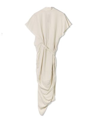 Rick Owens Silk Charmeuse Wrap Dress - White