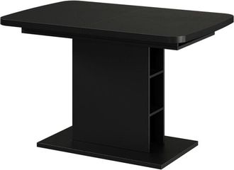 Vicco Table de salle &agrave; manger Fenaro, Noir, 120x80cm avec compartiments ouverts, Vicco
