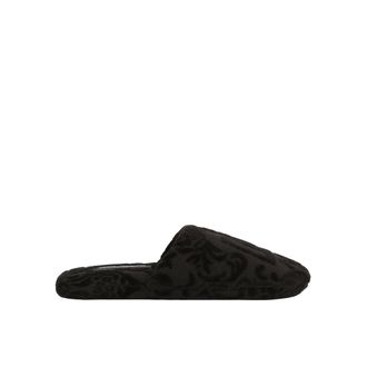 Dolce & Gabbana Femme, Chaussures, Noir, Taille: S Chaussons en coton jacquard