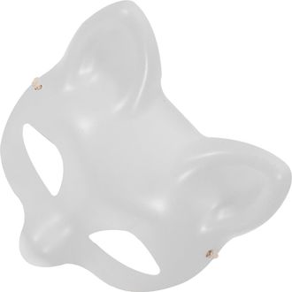 NUOBESTY Fuchsmaske zum Selberbemalen Kunststoff Halbgesichtsmaske Wei&szlig; mit Verstellbarem Riemen f&uuml;r Cosplay Maskerade Karneval