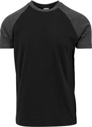 Urban Classics T-Shirt Raglan Contrast Homme T-Shirt Manches Courtes Noir/Anthracite S