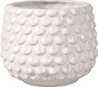 Bloomingville Pinecone Blumentopf, dekorativ, Farbe für den Innenbereich, Retro-Stil, kreativ, S (9,5 cm Ø), Weiß, Keramik