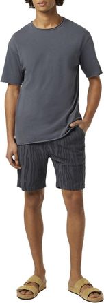 Scotch & Soda Mens Relaxed-fit raw Edge T-Shirt, Washed Black, L