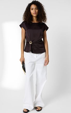 Gerard Darel Top drap&eacute; &agrave; bijou dor&eacute; - CLAUDIE - Cinnamon