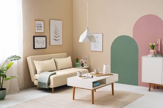 Mørteens home24 Schlafsofa Beige Cordstoff Eldrid 141 x 81 x 90cm Skandi