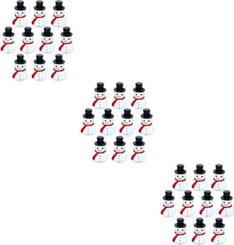 Cabilock 30 Stück Mini-Schneemann-Figuren Weihnachten Winzige Harz-Schneemann-Dekoration Mit Hut Mikrolandschaften Schneemann Winterdekoration Gartenzubehör Mi