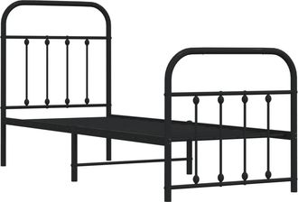 Generic Bettgestell mit Kopfteil aus Metall, Kopfteil f&uuml;r Doppelbett, R&uuml;ckenlehne f&uuml;r Bett, (schwarz, 120 x 190 cm) (75 x 190 cm)