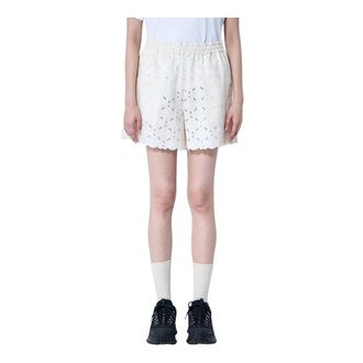 Moncler Femme, Shorts, Beige, Taille: 38 FR Shorts en coton avec logo et cordon