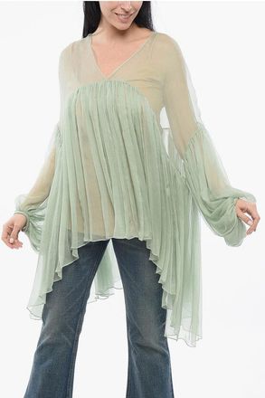 Super Blond Chiffon Pleated Dress size 42