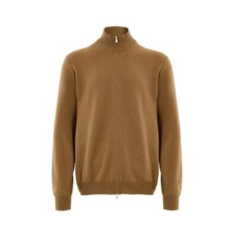 Gran Sasso Cardigan en laine zipp&eacute; - Homme - Pulls - Brun - Taille: 3XL