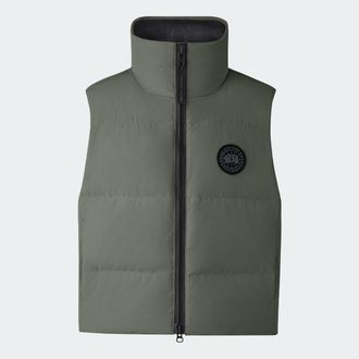 Canada Goose Kurze Grandview Weste mit Black Disc (Weiblich, Sagebrush, XS)