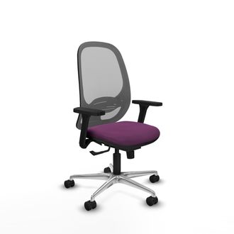 Piqueras y Crespo Cilanco B&uuml;rostuhl mit 3D-Armen, h&ouml;henverstellbare Lendenwirbelst&uuml;tze, ausgestattet mit 3 Positionen und Schneideschaum, Grau/Violett