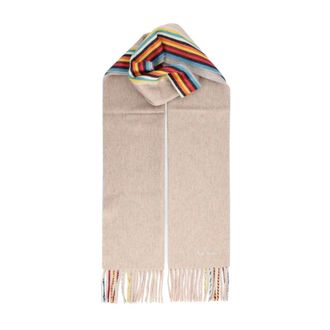 Paul Smith &Eacute;charpe en cachemire &agrave; bordure ray&eacute;e signature - Homme - Accessoires - Beige - Taille: 2XS
