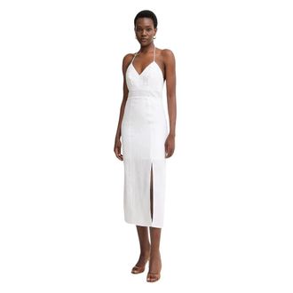 Twinset Broderie-Anglaise-Midikleid mit Neckholder - - Dresses - Damen - Wei&szlig; - M
