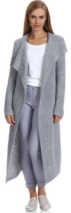 Merry Style Damen Strickjacke H4Z3L (Grau, S/M)