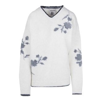 Semicouture Femme, Pulls, Blanc, Taille: 40 FR Maille col V