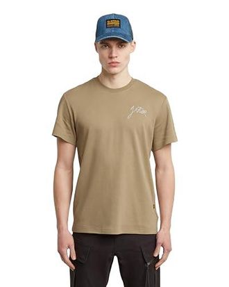 G-Star Script R T T-Shirt, Beige (Safari D26823-d976-b444), L Hommes