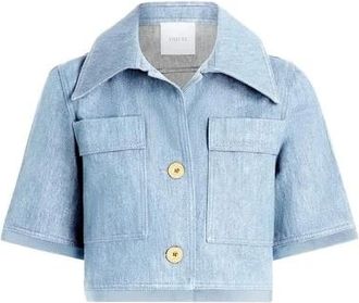 Patou Femme, Blouses et Chemises, Bleu, Taille: 40 FR Chemise en denim &agrave; col foulard