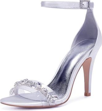 Generic Chaussures De Mariage Femme &Eacute;t&eacute; Sexy Open Toe High Heels Mari&eacute;e Stylet Talons Bureau Travail Soir Sandale Talons Hauts 10.5CM,Blanc,42 EU