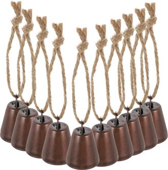 Cabilock 10 Stück Vintage Metall Glocken Anhänger Mit Hanfseil Rustikale Windspiel Glocken Für Selbstgemacht Bastelprojekte Weihnachtsdeko Und Heimdekoration