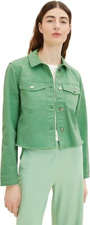 Tom Tailor Damen 1035325 Basic Jeansjacke, 31034 - Okra Green, XL