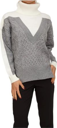 Fracomina Femme, Pulls, Multicolore, Taille: 38 FR Pull Long Tricoté Oversize