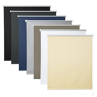 Woltu Store Occultant sans Perçage, Rideau Opaque avec Revêtement dargent, Store Enrouleur Thermique Isolant, Protection de Vie Privée & Protection Soleil, 