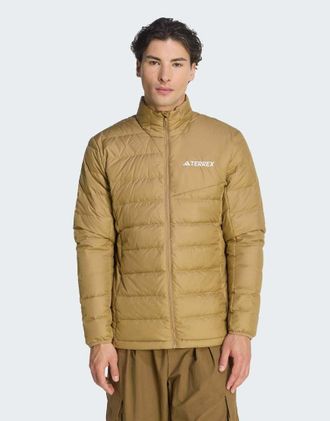 adidas Terrex leichte ClimaWarm-Daunenjacke in Cardboard-Braun