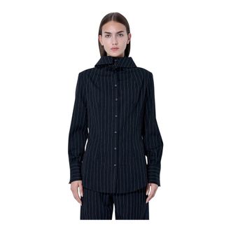 Jean Paul Gaultier Gestreiftes Hemd mit Kapuze - - Blouses & Shirts - Damen - Schwarzk - S