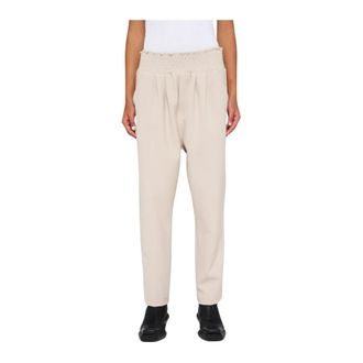 10 Days Lockere Crepe Hose mit Breitem Bund - - Trousers - Damen - Beige - 2XS