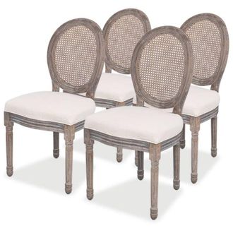 vidaXL vidaXL Esszimmerst&uuml;hle 4 Stk. Creme Stoff