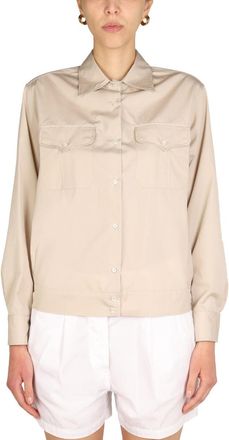 Aspesi Poplin Cotton Shirt - Beige
