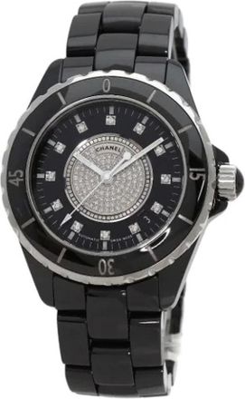 Chanel unisex, Pre-owned, Noir, Taille: ONE Size J12 H1757 Montre-bracelet Pre-owned