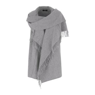 Fabiana Filippi Femme, Tops, Gris, Taille: ONE Size Long Gilet Avec Col &Eacute;charpe Int&eacute;gr&eacute;