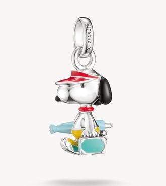 Thomas Sabo Peanuts charm Snoopy avec valise Connect en argent, argent et noir-Argent&eacute;