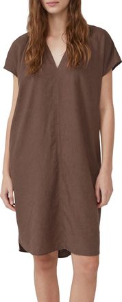 s.Oliver Midi-Kleid aus Leinenmix mit Eingrifftaschen