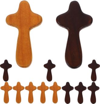 Garneck 12 St&uuml;ck Teiliges Kleines Holzkreuz aus Sicherem Glattem Holz mit Runden Kanten Religi&ouml;se Dekoration f&uuml;r Katholischen Glauben Vielseitig f&uuml;r Wohn- B&uuml;r